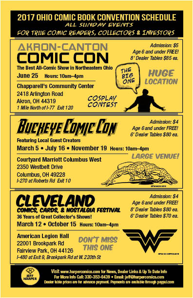 Cleveland Comic Book and Nostalgia Festival (October 2017) | Convention ...