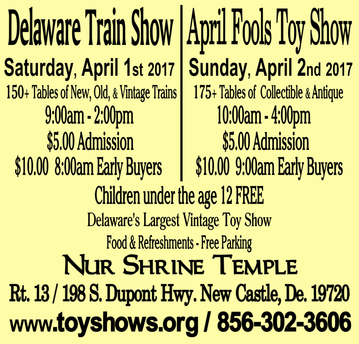 Delaware Train Show and April Fools Toy Show (April 2017) | Convention ...