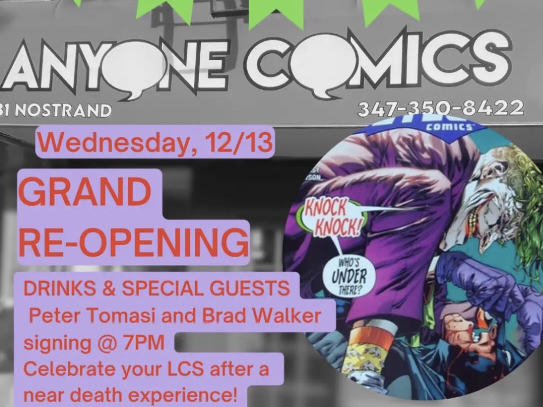 NYC - Anyone Comics Grand Re-Opening | Dec 13th | Convention Scene