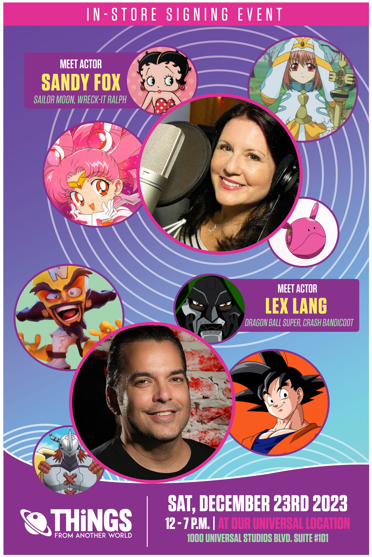 CA - Sandy Fox & Lex Lang Signing | Dec 23rd | Convention Scene