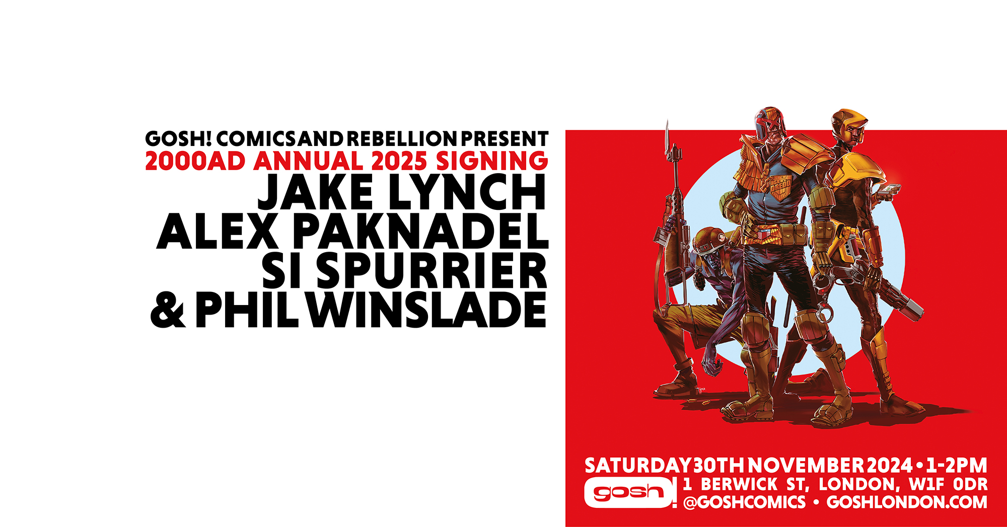 UK - 2000 AD Annual Signing | Nov 30th | Convention Scene