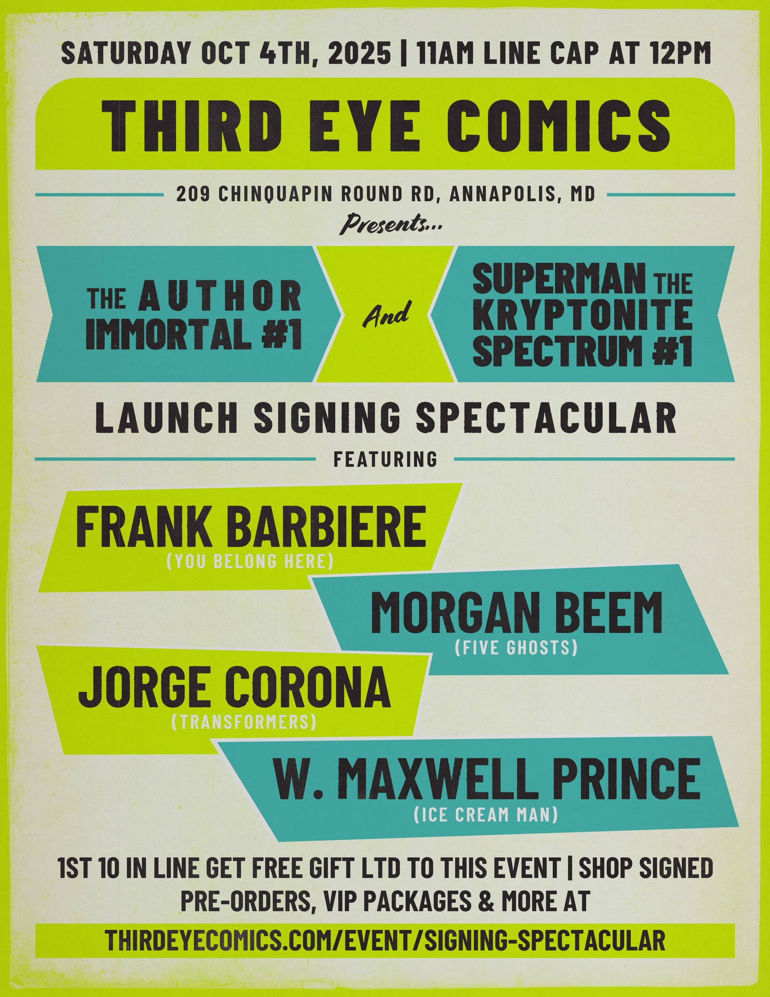 MD - Third Eye Comics Signing | Oct 4th | Convention Scene
