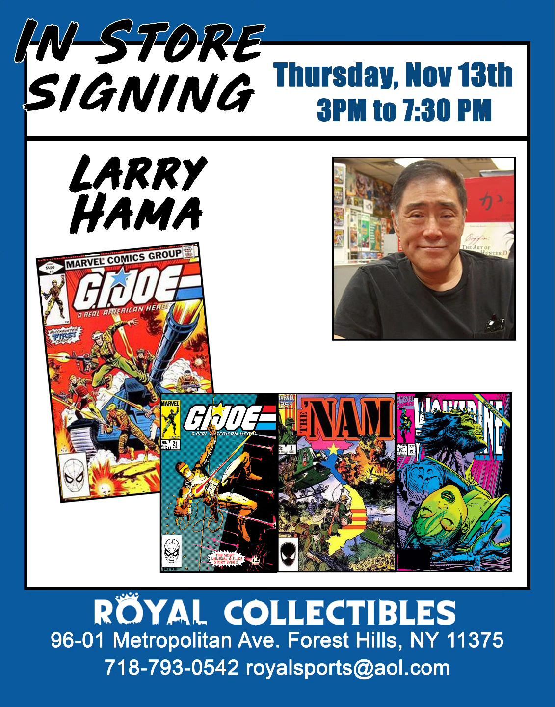 NYC - Larry Hama Signing | Nov 13th | Convention Scene